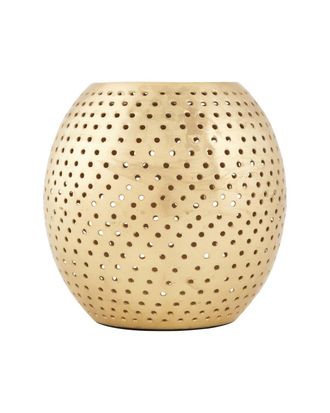 House Doctor 207240427 Kerzenleuchter Net aus Eisen, Viskose, Polyurethan, Baumwolle, Messing-Finish, Dm: 12 cm, h: 11,5 cm