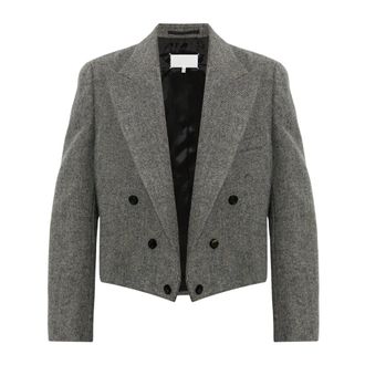 Maison Margiela Blazer en Laine &agrave; Chevrons - Homme - Vestes - Gris - Taille: M