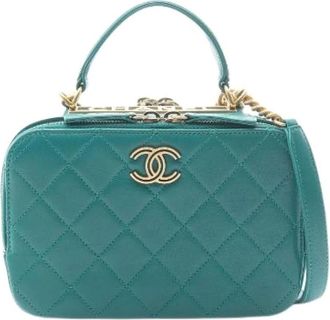 Chanel Pre-owned Sac bandouli&egrave;re matelass&eacute; en cuir 2 ways - Femme - Pre-owned - Vert - Taille: ONE Size