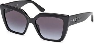 Guess Femme, Accessoires, Noir, Taille: 55 MM Square Plastic Lunettes de soleil