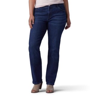 Lee Damen &Uuml;bergr&ouml;&szlig;e Motion Series Total Freedom Straight Leg Jeans, K&ouml;nigliches Chakra, 46