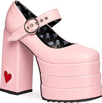 Lamoda Femme Love Demon Chaussures de Court, Pink PU, 40 EU