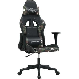 vidaXL Gaming-Stuhl Schwarz und Tarnfarben Kunstleder vidaXL