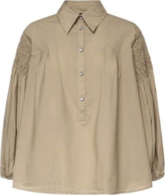 Pinko Pinko, Femme, Blouses et Chemises, Beige, Taille: 34 FR Blouse &agrave; col pointu