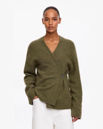 Arket Strickjacke Aus Einer Alpaka-Wollmischung -Gr&uuml;n
