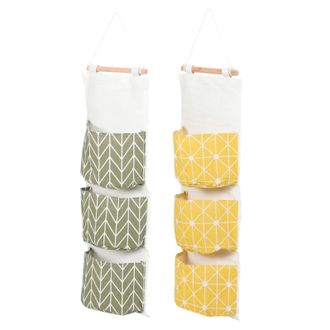 BESPORTBLE 2 Stück Praktische Wand Hängebeutel mit Holzstäben Faltbare Türtaschen für Kleiderschrank und Studentenwohnheim Platzsparende Aufbewahrung für Kleinig