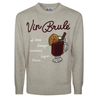 MC2 Saint Barth Pull Heron &agrave; col rond - Homme - Pulls - Beige - Taille: M
