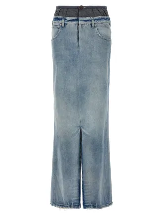 Maison Margiela Layered Denim Skirt - Blue