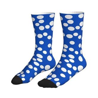 Generic Pois Bleu Mer Argent&eacute;s 9 Chaussette Homme &Eacute;vacuant LHumidit&eacute; Chaussettes Unisex Chaussettes Sport Pour Adulte Femme Affaires 40Cm