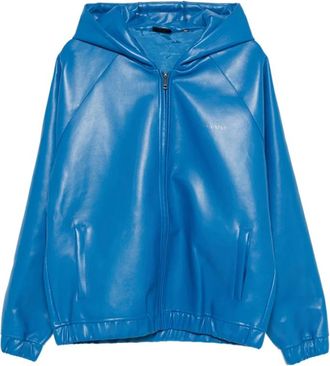 Daily Paper Clothing Homme, Sweatshirts et sweats &agrave; capuche, Bleu, Taille: M Wet Weather Pu Scuba Cropped Jacket