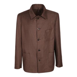 Dell'Oglio Homme, Vestes, Brun, Taille: L Chemise veste avec fermeture &eacute;clair