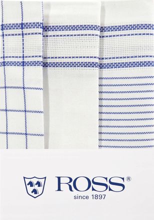 ROSS Baumwolle - 3 X Geschirrt&uuml;cher im Set (Blau)