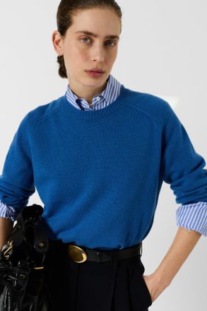 Gerard Darel Pull &agrave; col rond en laine - Bleu gris&eacute;
