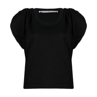 Alexander Wang Top sans manches &agrave; &eacute;paules drap&eacute;es - Femme - Blouses et Chemises - Noir - Taille: 36 FR
