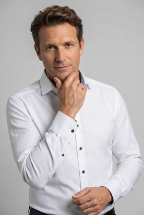 Olymp Businesshemd OLYMP Level Five body fit, Herren, Gr. 37, N-Gr, wei&szlig;, Web, Obermaterial: 97% Baumwolle, 3% Elastolefin, 2-Knopf-Manschette, Hemden