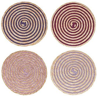 Villa D'Este Home Tivoli Set mit 4 Platzdeckchen, rund, 38 cm, Bast, Spiralbindung, Spiral Provence