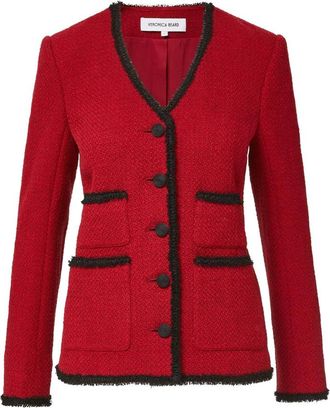 Veronica Beard Veste Cyrene en tweed Dickey - Femme - Vestes - Rouge - Taille: 42 FR