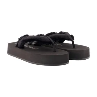 Balenciaga Womens Jet Lag Micro Sandals - Balenciaga Satin Black Other Shoes - Flat-Shoes