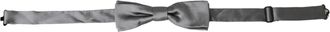 Dolce & Gabbana Gray Satin Silk Adjustable Neck Men Papillon Bow Tie