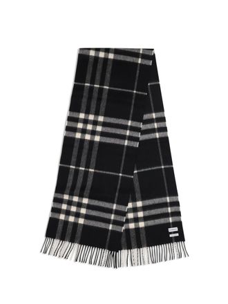 Burberry Womens Scarf Embroidered Cashmere Black-Calico (capra Hircus) Black/calico Scarfs