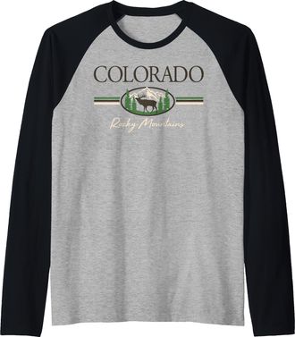 Trendy Apparel Colorado Rocky Mountains Elk Silhouette Raglan
