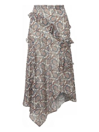 Veronica Beard jupe asymétrique à motif cachemire - Blanc