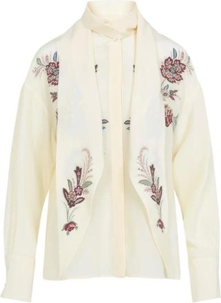 Etro Femme, Blouses et Chemises, Beige, Taille: 38 FR T-shirt &agrave; col rond avec imprim&eacute; cachemire