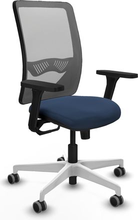 Piqueras y Crespo B&uuml;rostuhl mit verstellbaren Armlehnen Zulema, h&ouml;henverstellbare Lendenwirbelst&uuml;tze, ausgestattet mit 3 Positionen und Schneideschaum, Grau/Marineblau