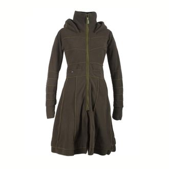 vishes Langer Fleecemantel mit Kapuze & Stehkragen in Olive | Gr&ouml;&szlig;e 3XL (48-50) | Handgefertigt aus 100% Polyester | Ideal f&uuml;r Herbst & Winter | Nachhaltige 