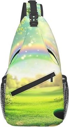 Generic Clover Tree, Rainbow And Gold Coin Sac &agrave; bandouli&egrave;re Sac &agrave; bandouli&egrave;re Sac &agrave; dos de voyage Sac &agrave; dos &agrave; bandouli&egrave;re pour homme Sac &agrave; dos de randonn&eacute;e