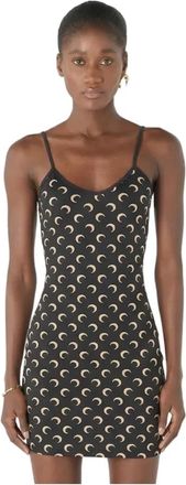 Marine Serre Femme, Robes, Multicolore, Taille: 36 FR Moon Printed Jersey Mini Dress