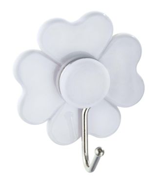 WENKO Kleeblatthaken Weiß 2er Set - 2er Set, selbstklebend, Kunststoff, 4 x 5 x 2 cm, Weiß