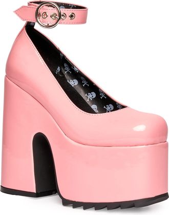 Lamoda Damen Power Trip Court Shoe, Pink Patent, 37 EU