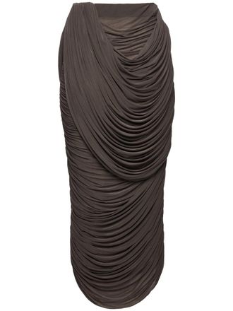 Magda Butrym Cupro Midi Skirt - Brown
