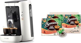 Philips Senseo Maestro Kaffeepadmaschine Bundle mit 80 Kaffeepads, 3 Kaffeespezialit&auml;ten, Memo-Funktion, Crema Plus, Intensit&auml;t Plus, aus recyceltem Plastik, 