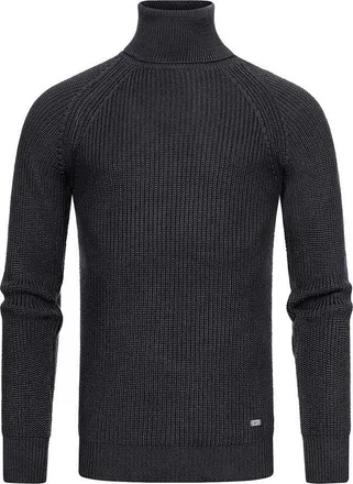 R-Neal Rollkragenpullover Rollkragen Business Pullover Freizeit Grob-Strick Pulli Einfarbig
