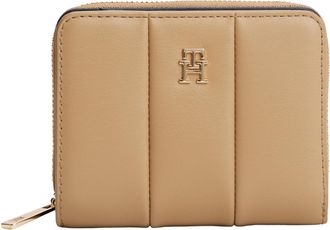 Tommy Hilfiger Damen Th Icon Med Za Quilted Aw0aw17746 Geldbörse mit umlaufendem Reißverschluss, Khaki (Safari Canvas)