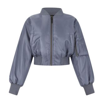 Anine Bing Femme, Vestes, Gris, Taille: 38 FR Veste Bomber en Cuir