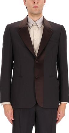 Fendi Tailored Wool Blend Blazer - Brown
