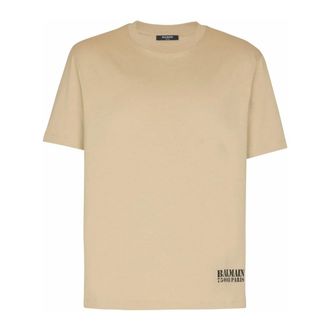 Balmain T-shirt imprim&eacute; Small Stamp - Homme - Tops - Beige - Taille: XS