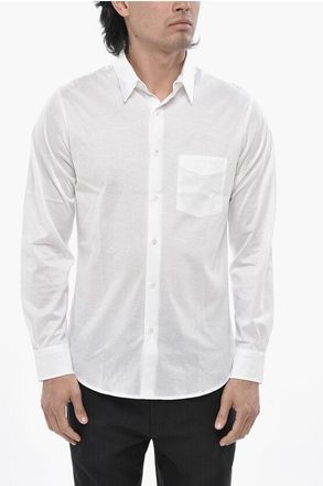 Paolo Pecora Solid Cotton-Jersey Shirt with Pocket size 40