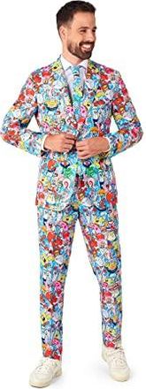 OppoSuits Costume pour homme - Vêtement Bob léponge Nickelodeon sous licence - Multicolore - Tenue de fête, Bob léponge Frenzy, 48