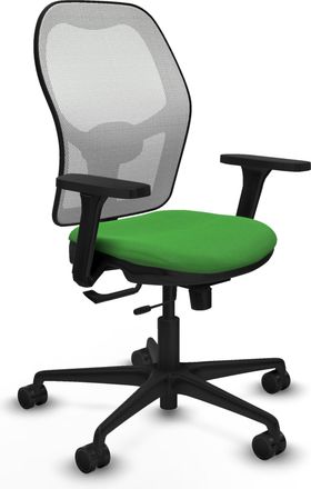 Piqueras y Crespo B&uuml;rostuhl aus Stoff mit 3D-Armen, h&ouml;henverstellbare Lendenwirbelst&uuml;tze, ausgestattet mit Syncro/Traslack und injiziertem Schaumstoff, Wei&szlig;/Gr&uuml;n