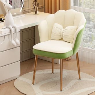 Generic Schminkstuhl, Polsterstuhl mit R&uuml;ckenlehne und Rutschfester Fu&szlig;st&uuml;tze - bequemer Schminkhocker f&uuml;rs Schlafzimmer