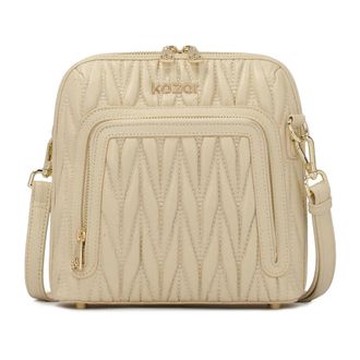 Kazar Beige Handtasche mit auff&auml;lligem Steppmuster - - Bags - Damen - Beige - ONE SIZE