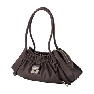 Marc Jacobs Womens The Satchel Shoulder Bag - Marc Jacobs Leather Brown Lambskin Shoulder-Hobo-Bags