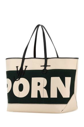 J.W.Anderson Womens Ivory Canvas Anchor Xl Shopping Bag Greennatural Exterior: Fabric Borse A Mano