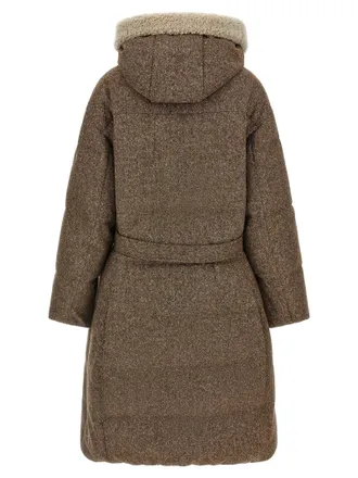 Brunello Cucinelli Wool-Blend Padded Coat - Taupe