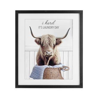 Stupell Industries Herd Its Laundry Day Gerahmter Druck unter Glas, Design von Marcus Prime, 40,6 x 33 cm, Grau