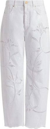 Alberta Ferretti Femme, Pantalons, Blanc, Taille: 36 FR Pantalon Denim Court